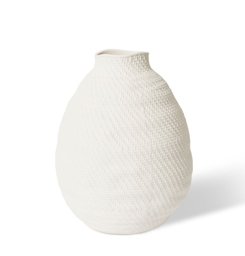 ALIETA VASE WHITE 37X37X47CM – Deja vu Interiors