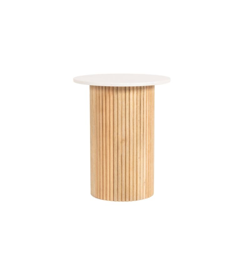 PALOMA SIDE TABLE 45X45X55 NAT.WH MARBL – Deja vu Interiors